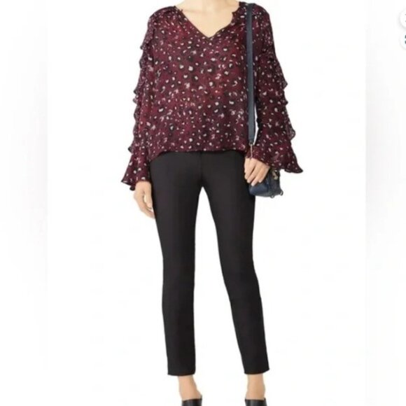 Parker | Tops | Parker Denny Blouse Top Cordovan Jungle Animal Silk ...